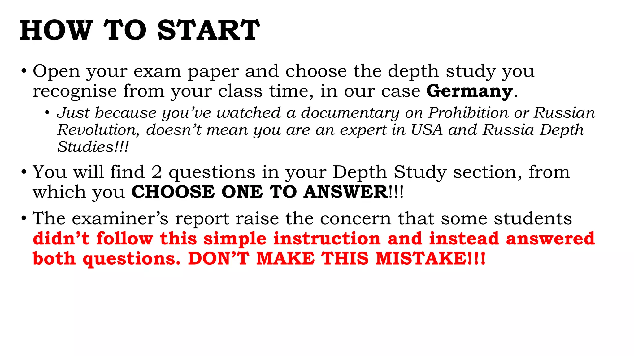 HISTORY IGCSE REVISION - PAPER 4 - DETAILED GUIDE ABOUT HOW TO ANSWER ...