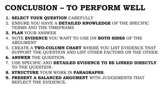 HISTORY IGCSE REVISION - PAPER 4 - DETAILED GUIDE ABOUT HOW TO ANSWER ...