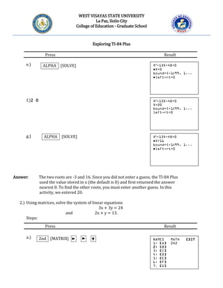 Paper 4 Calculator Worksheet | PDF