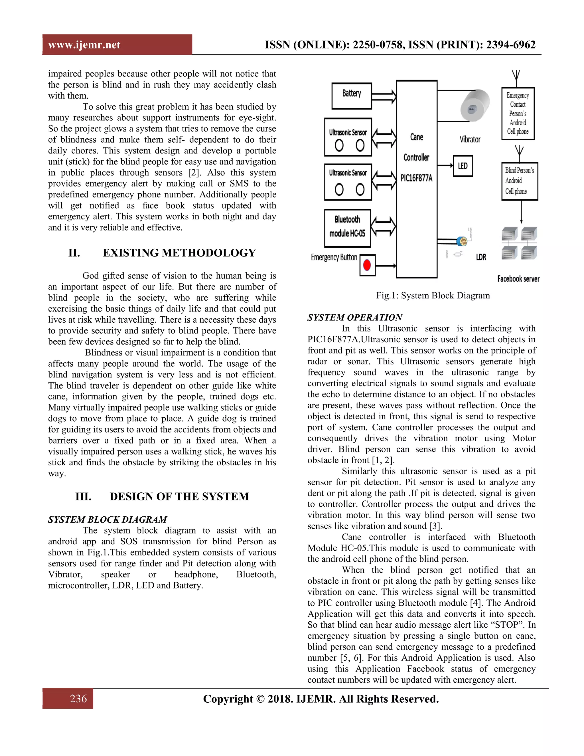 Smart Cane for Blind Person Assisted with Android Application and Save ...