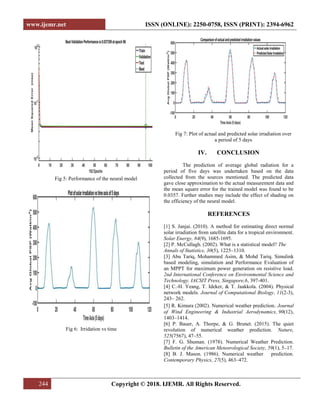 Solar Irradiance Prediction using Neural Model | PDF