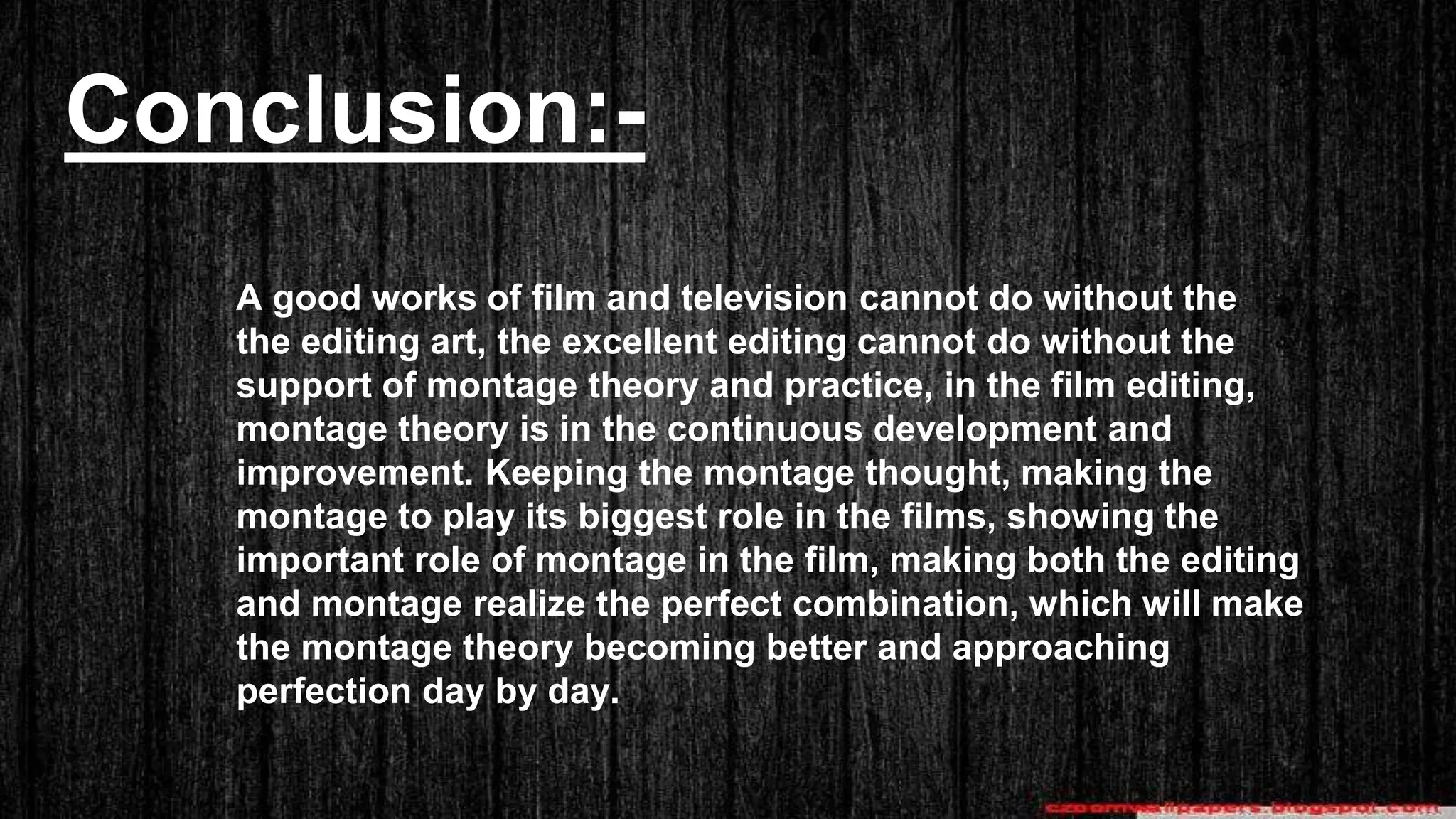 Montage technique in Film studies | PPT