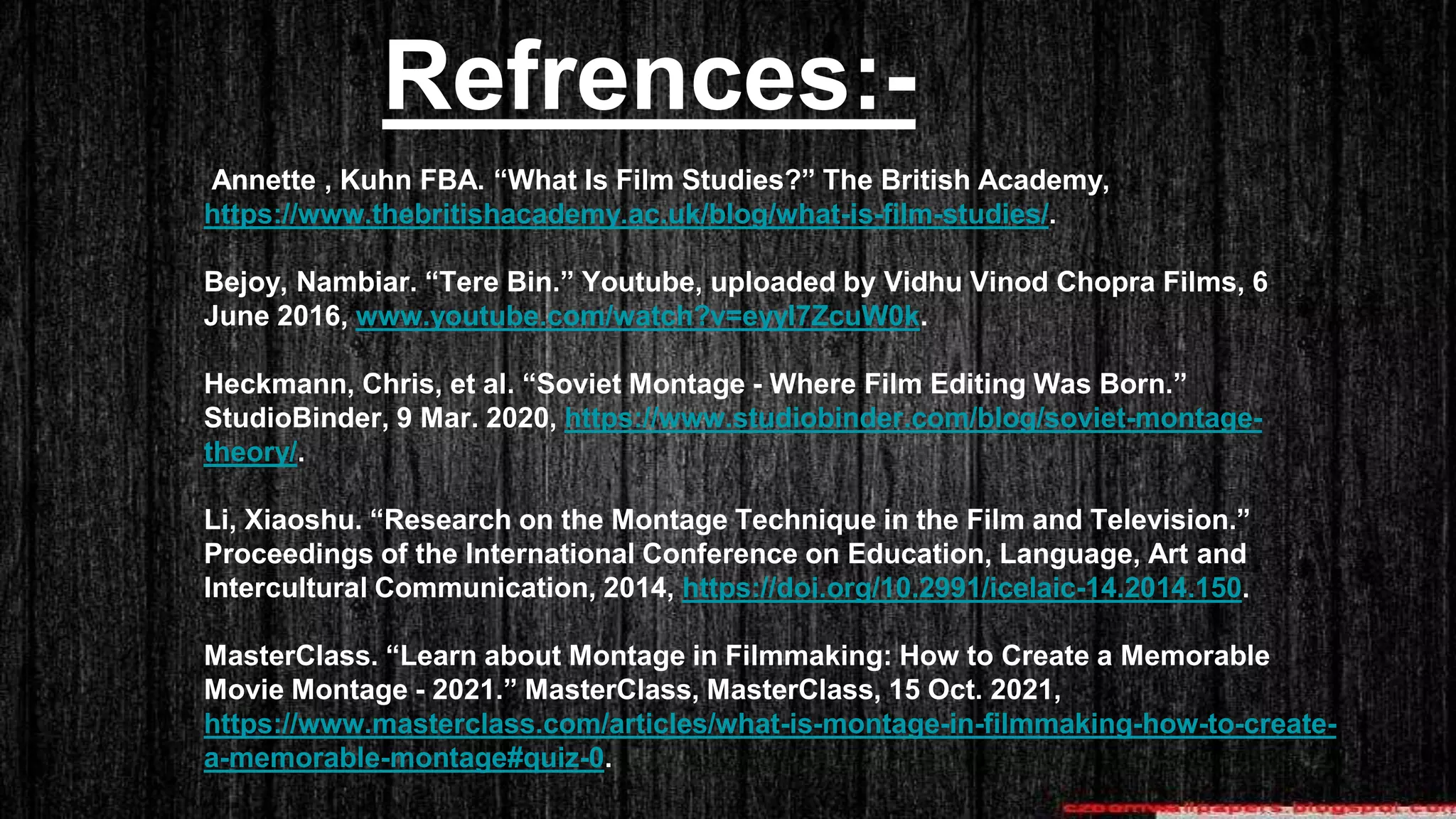 Montage technique in Film studies | PPTX