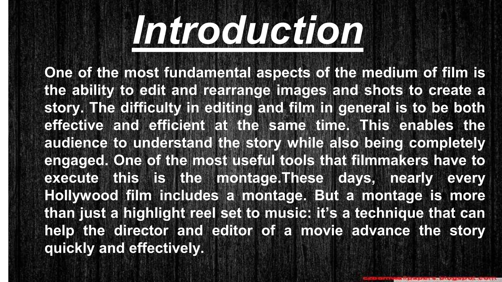 Montage technique in Film studies | PPT