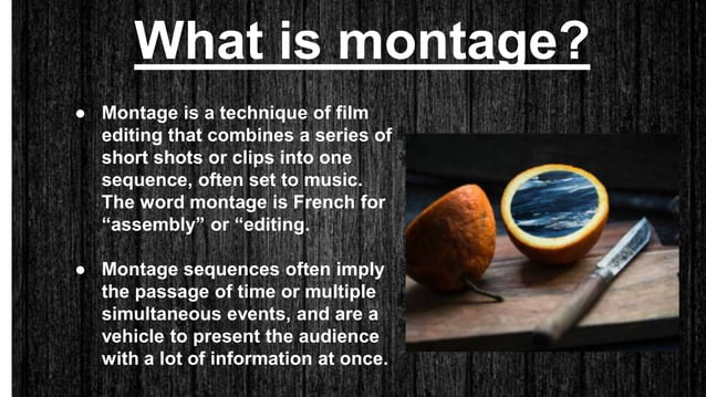 Montage technique in Film studies | PPT