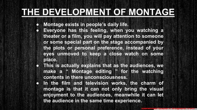 Montage technique in Film studies | PPT