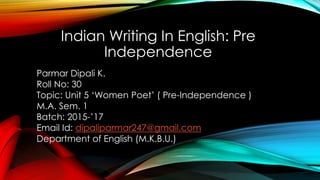 Women Poet (pre independence) | PPTX