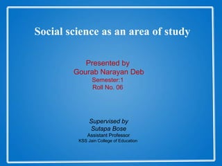 Social science as an area of study | PPTX