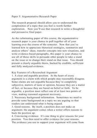 Paper 5 Argumentative Research PaperThe research proposal shoul.docx