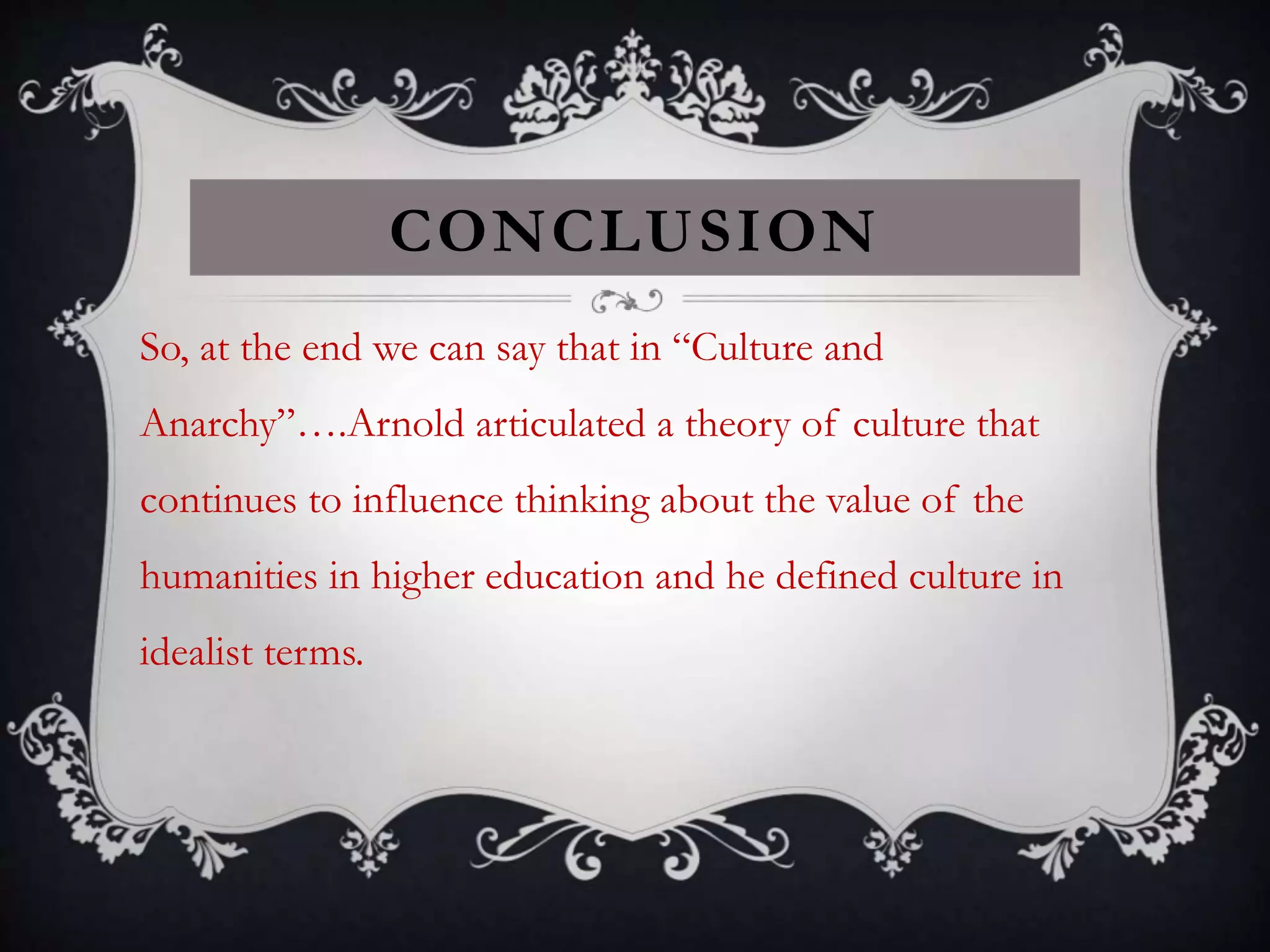 Paper 6 concept of "Culture" in Culture and Anarchy | PPTX