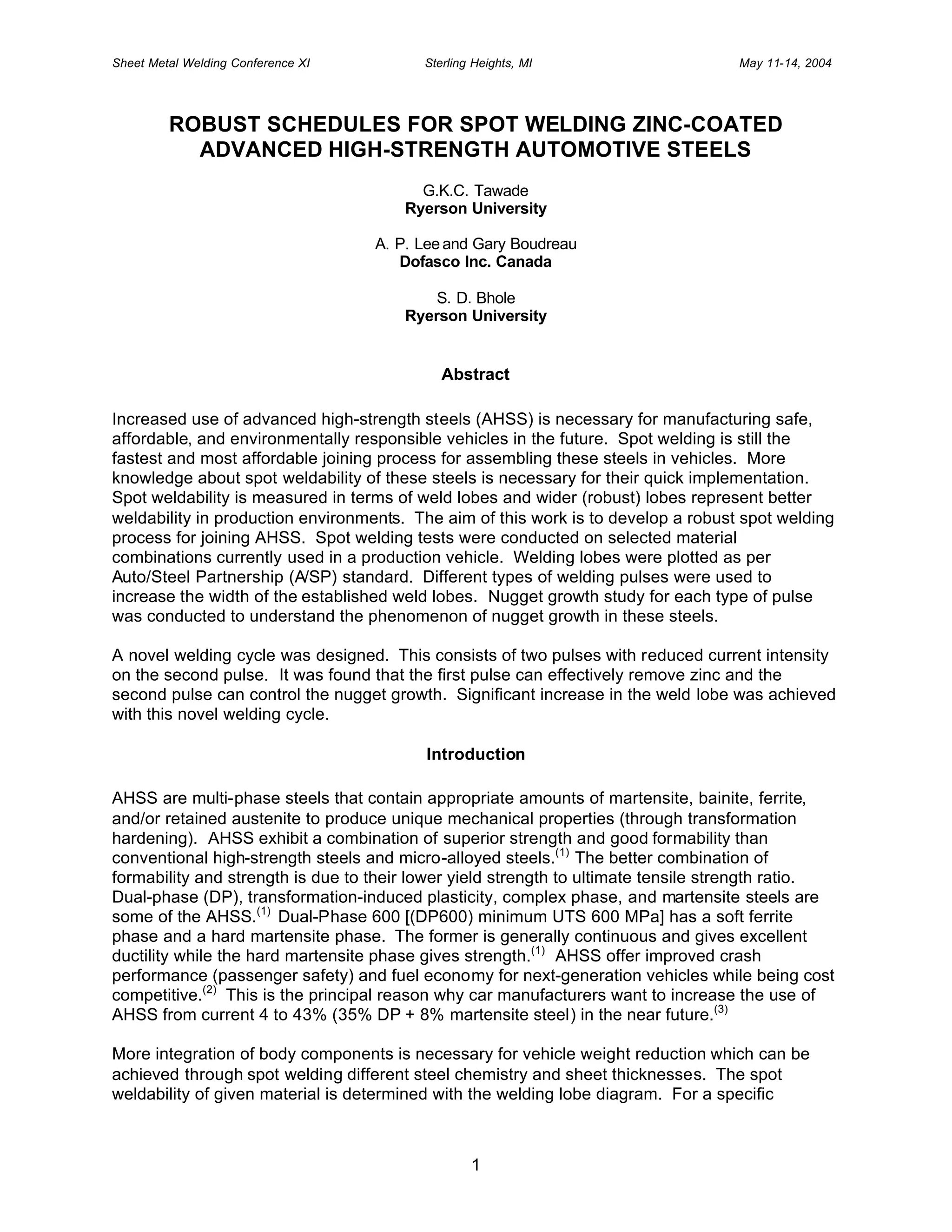 Sheet Metal Welding Conference Detroit Michigan | PDF