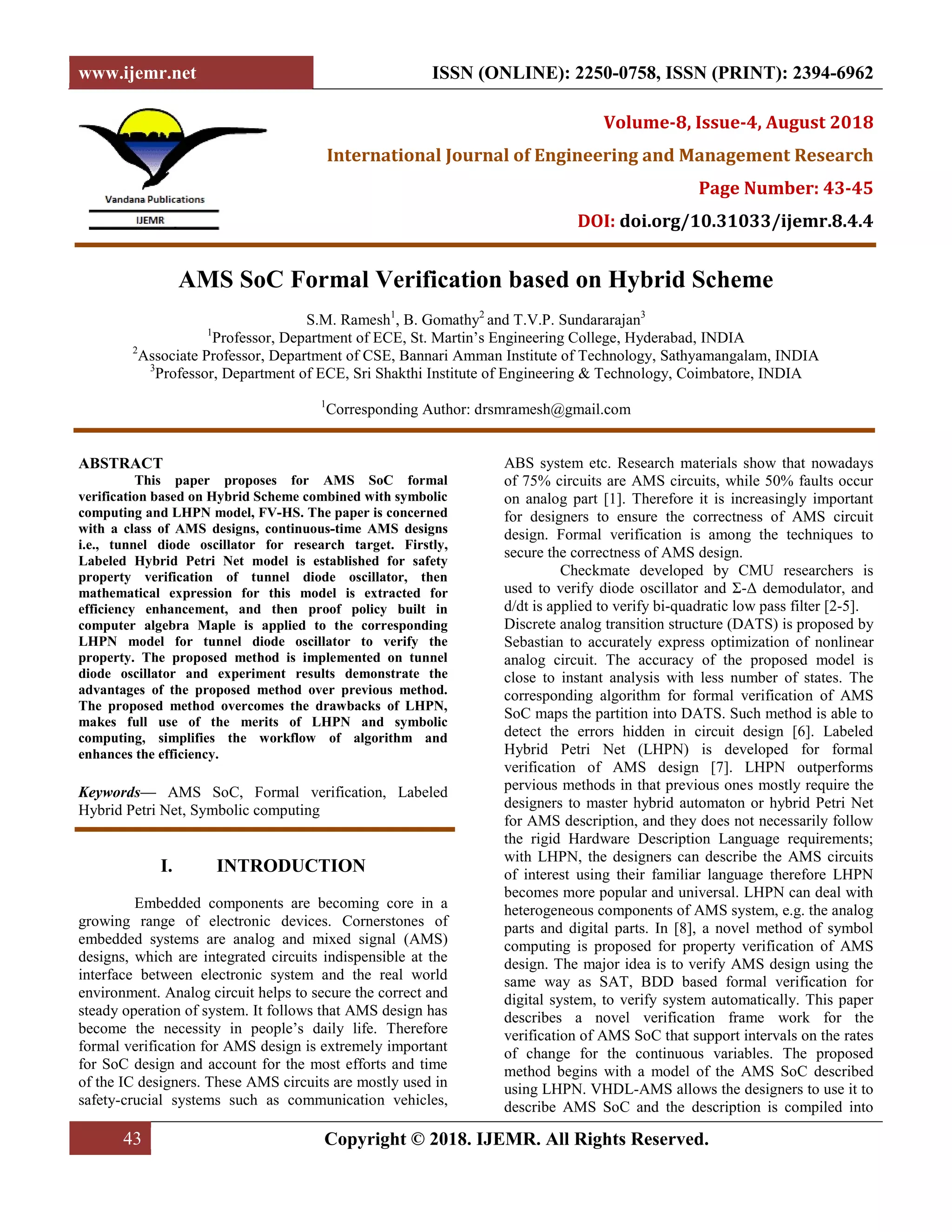 AMS SoC Formal Verification based on Hybrid Scheme | PDF