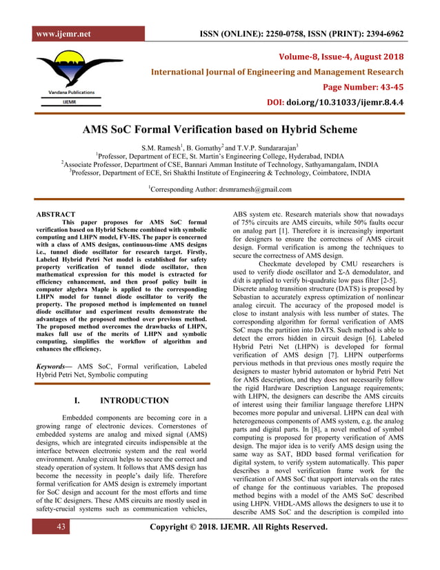 AMS SoC Formal Verification based on Hybrid Scheme | PDF