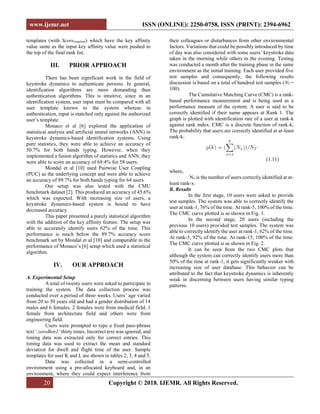 A Study of Person Identification using Keystroke Dynamics and Statistical Analysis | PDF