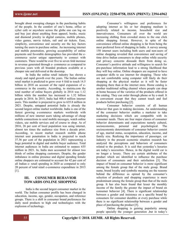 A Review of Factors Affecting Consumer Behavior towards Online Shopping | PDF