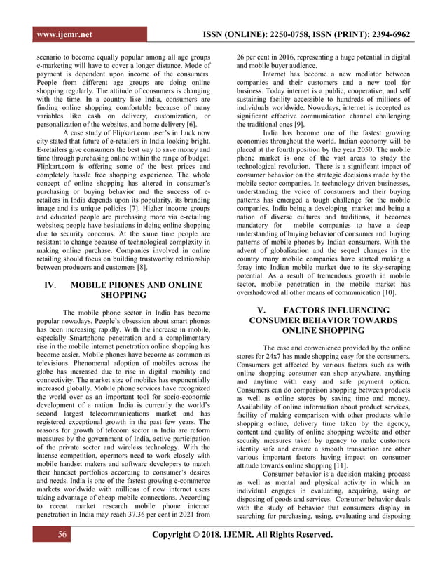 A Review of Factors Affecting Consumer Behavior towards Online Shopping | PDF