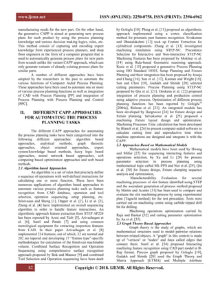 A Survey of Automated Process Planning Approaches in Machining | PDF