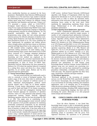 A Survey of Automated Process Planning Approaches in Machining | PDF