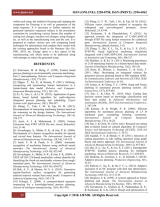 A Survey of Automated Process Planning Approaches in Machining | PDF