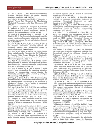 A Survey of Automated Process Planning Approaches in Machining | PDF