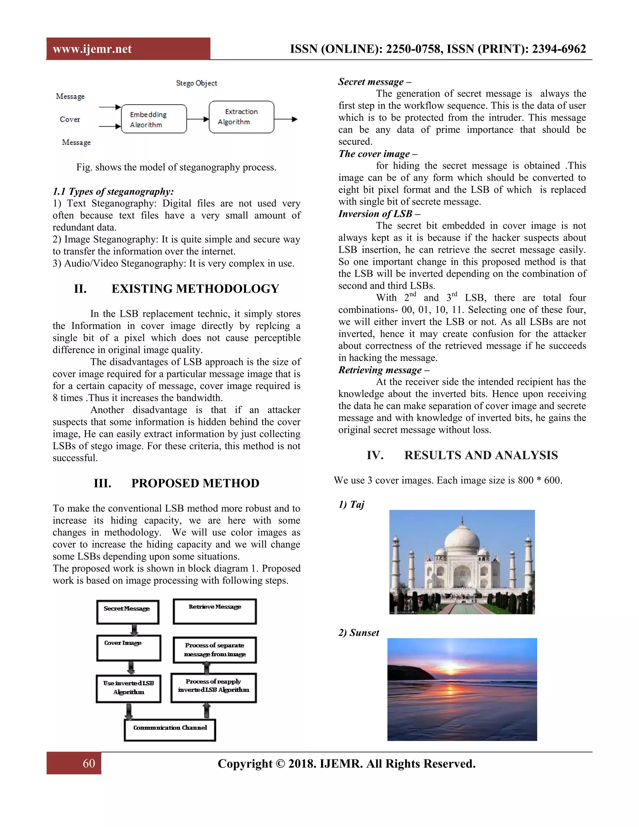 Implementation of Steganographic Model using Inverted LSB Insertion | PDF