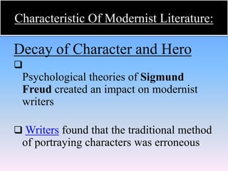Modernism in a Literature. | PPTX