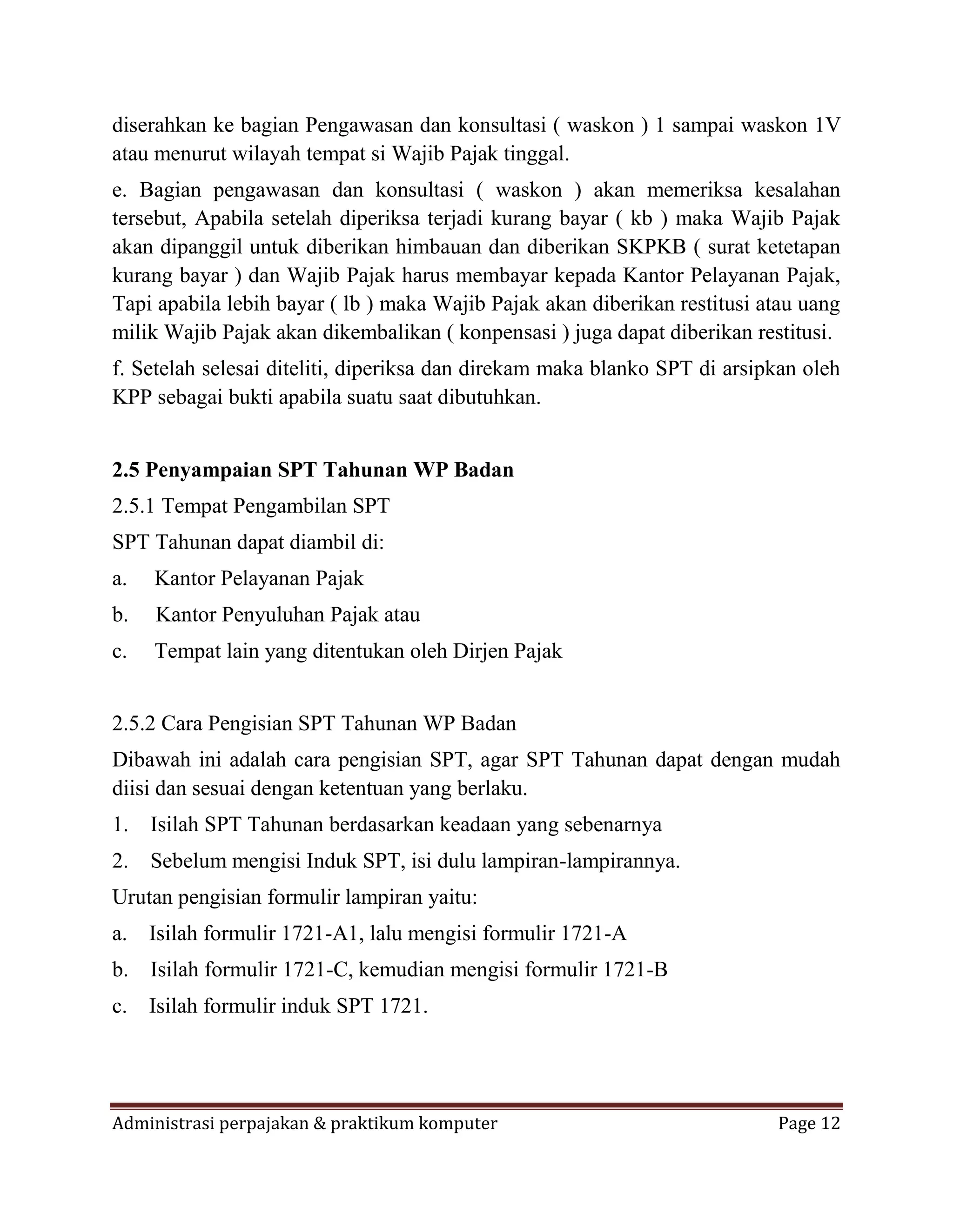 Paper administrasi perpajakan & praktikum komputer | PDF
