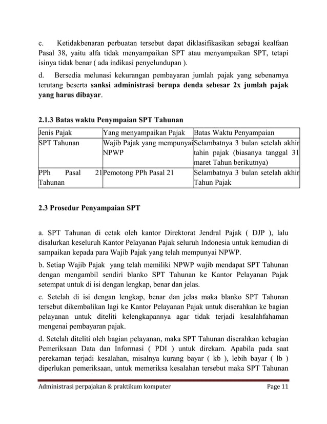 Paper administrasi perpajakan & praktikum komputer | PDF
