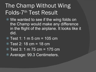 Paper Airplanes Test | PPT