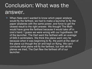 Paper Airplanes Test | PPT