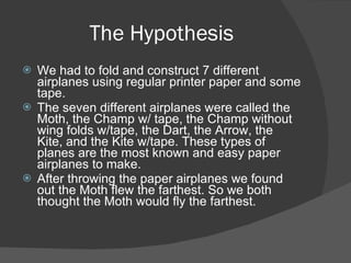 Paper Airplanes Test | PPT