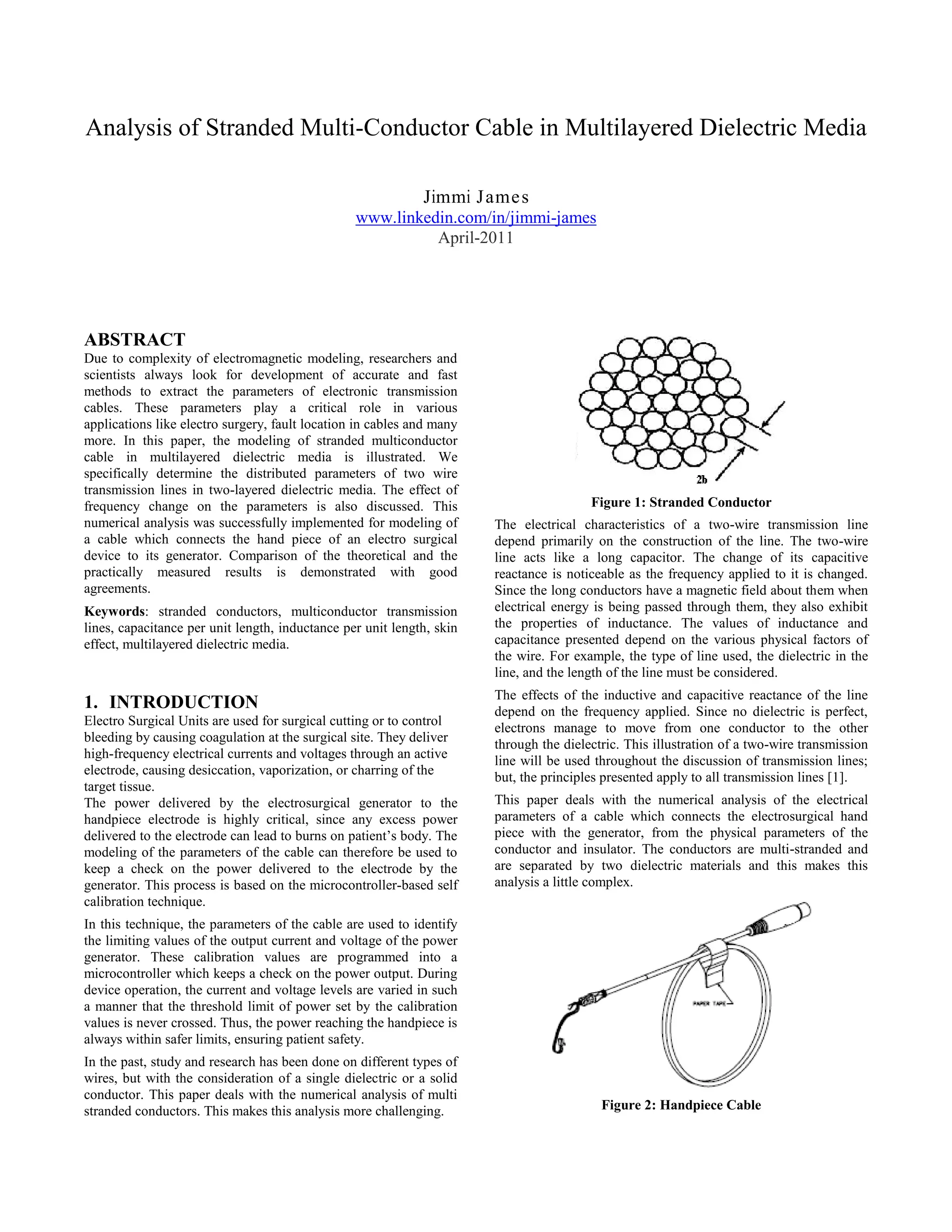 Analysis of Stranded Multi-Conductor Cable in Multilayered Dielectric ...