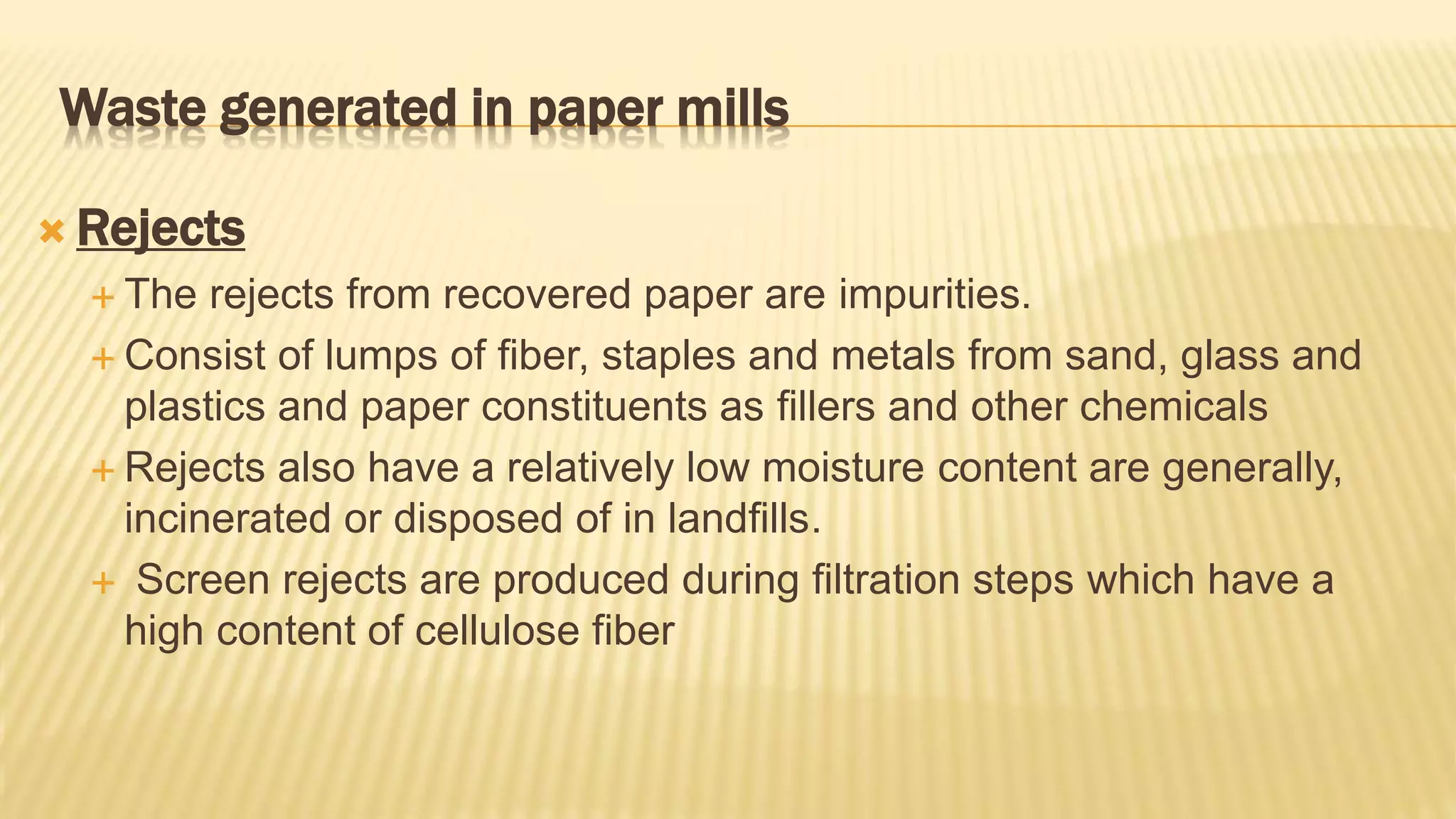 Paper and pulp industry waste and its management | PPTX