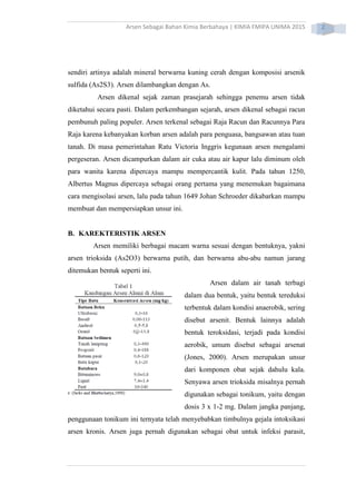 Arsen Sebagai Bahan Kimia Berbahaya | PDF