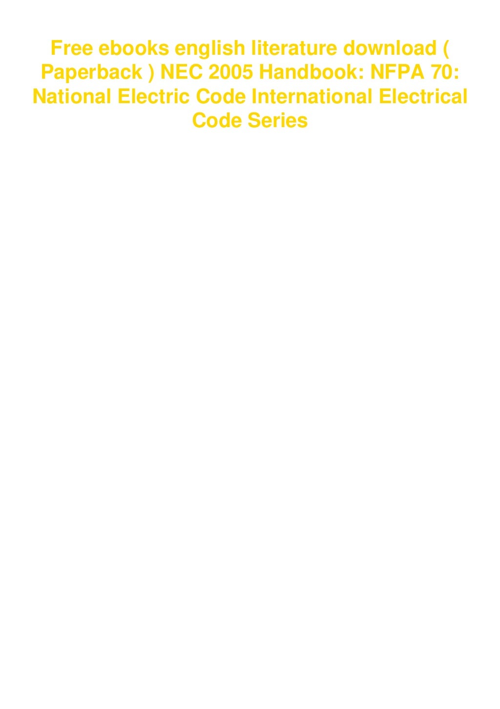 ( Paperback ) NEC 2005 Handbook: NFPA 70: National Electric Code ...