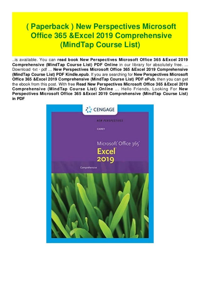 ( Paperback ) New Perspectives Microsoft Office 365 & Excel 2019 ... ( Paperback ) New Perspectives Microsoft Office 365 & Excel 2019 ...