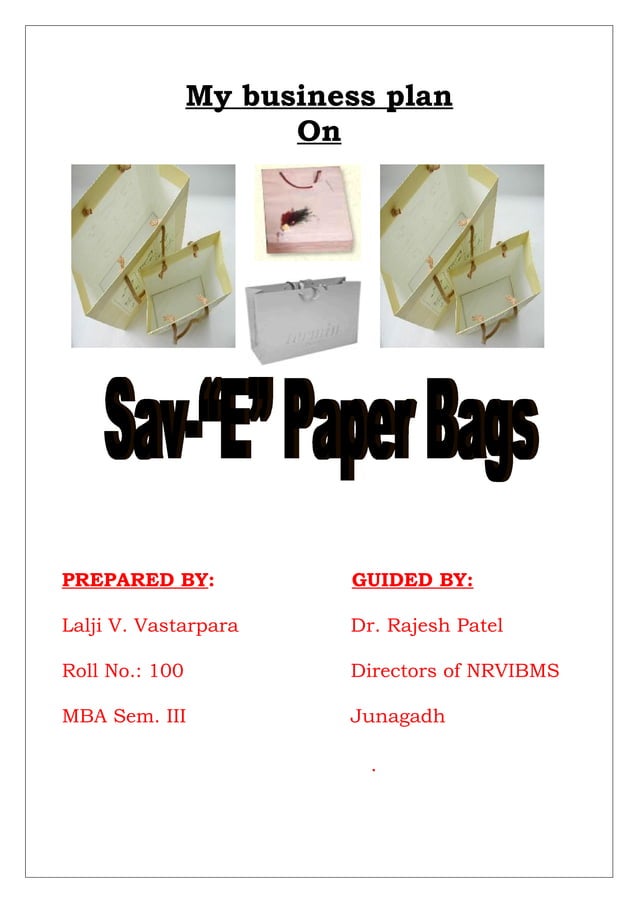 Paper bag business proposal eco friendly | DOC | Business Accounting ...