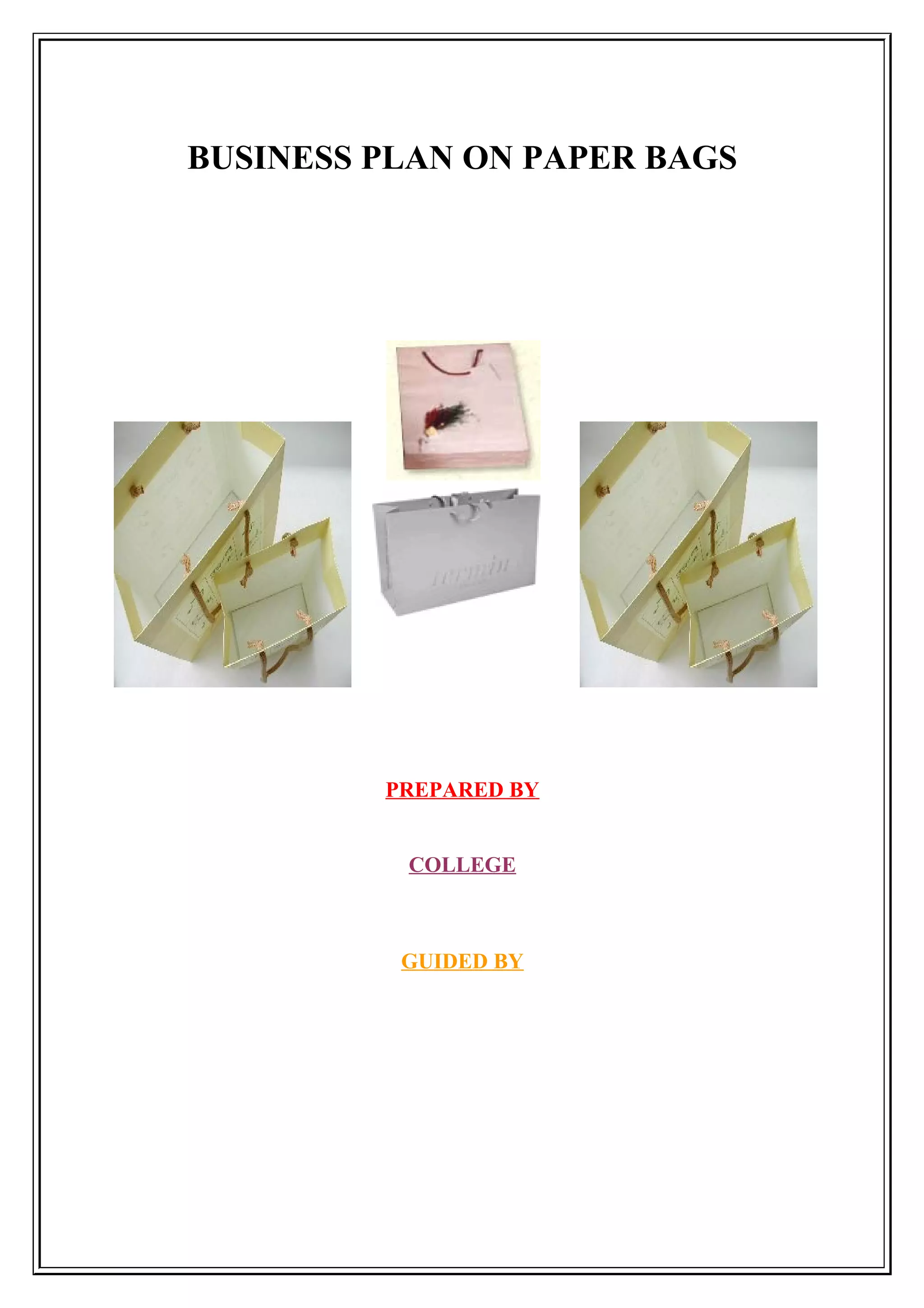 Paper bags( Business Plan) | DOC