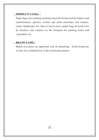 Paper bags( Business Plan) | DOC