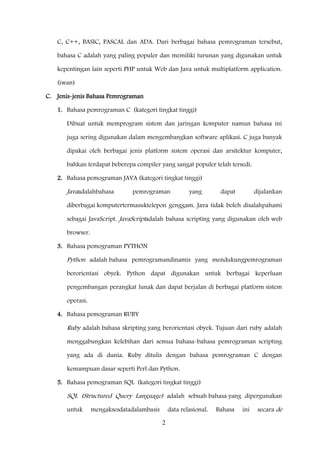 Paper bahasa pemrograman matkul mikroprosessor | PDF