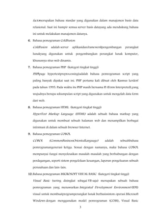 Paper bahasa pemrograman matkul mikroprosessor | PDF