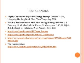 Paper battery | PPTX