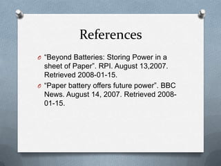 Paper battery | PPT