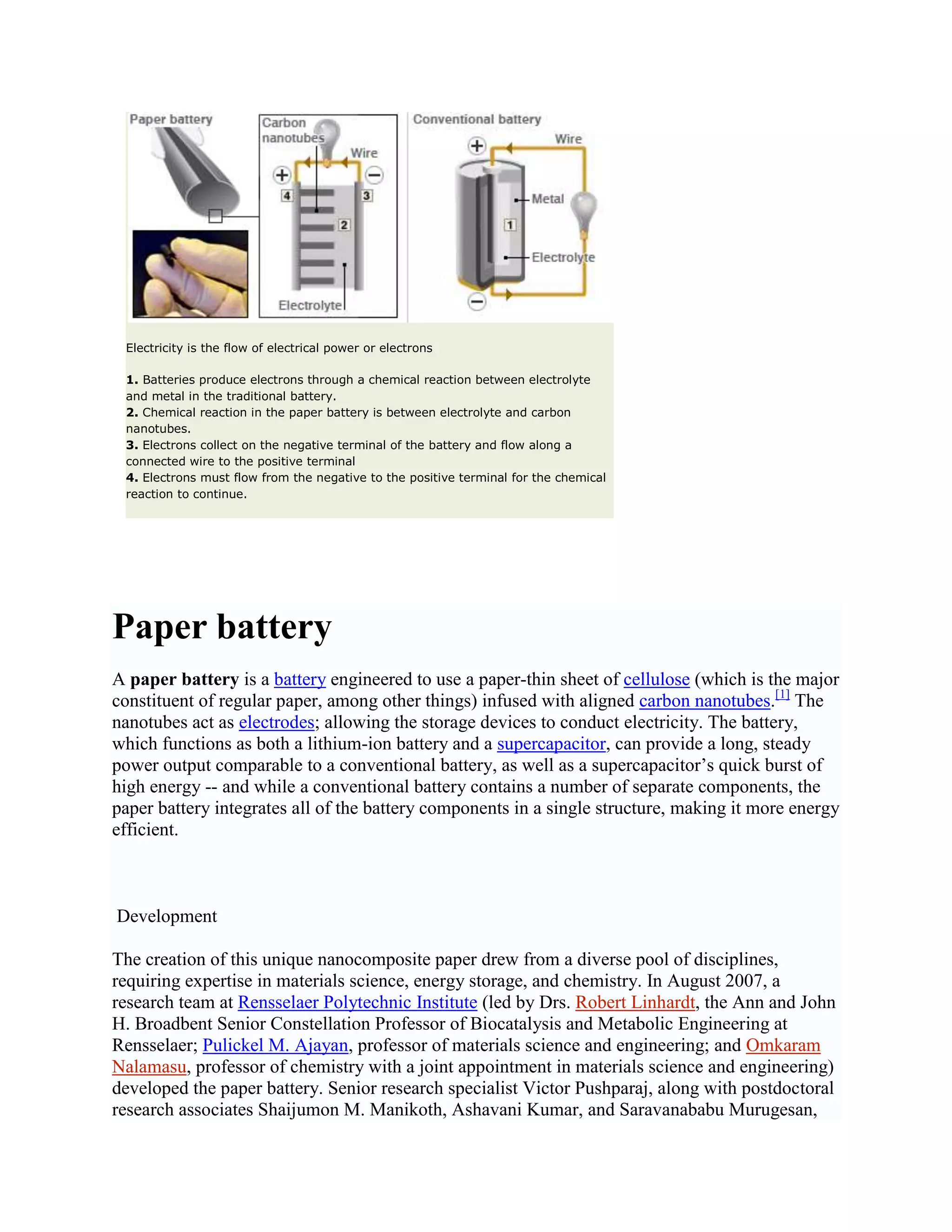 Paper battery | PDF