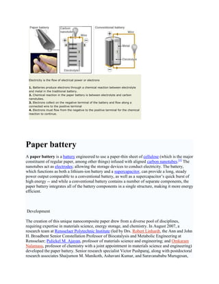 Paper battery | PDF