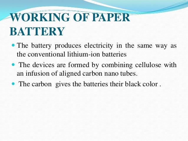 Paper battery