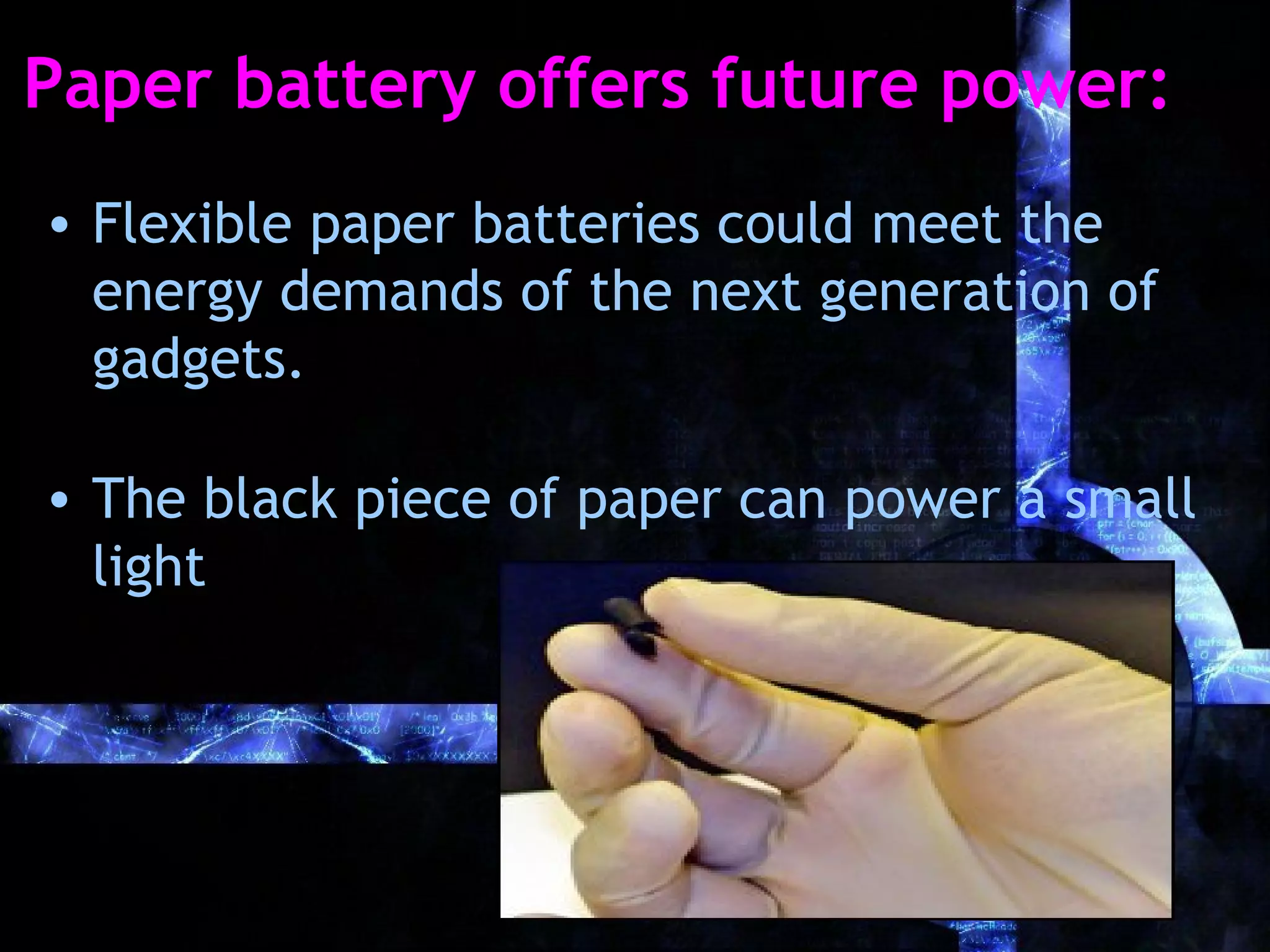 Paper battery | PPT