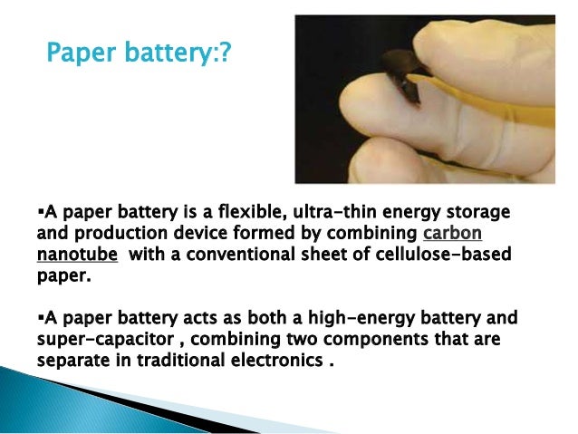 Paper battery