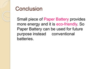 Paper battery | PPTX | Chemistry | Science
