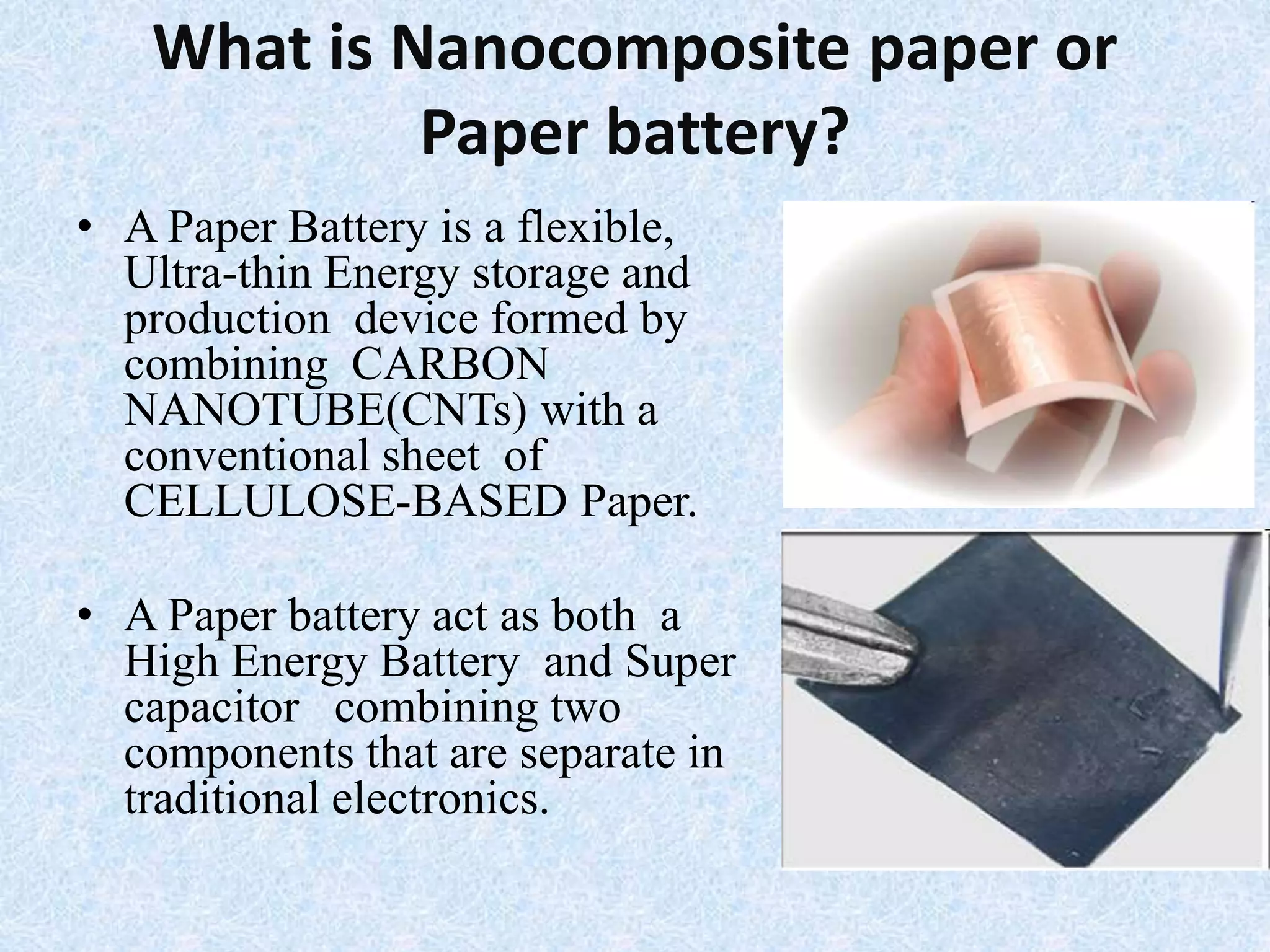 Paper battery | PPTX